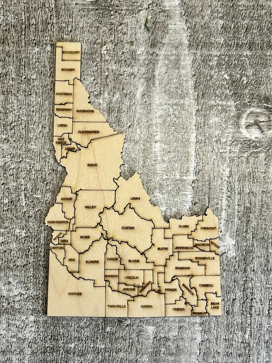 Digital State of Idaho With Counties Map SVG, PDF, DXF, & Eps Puzzle ...