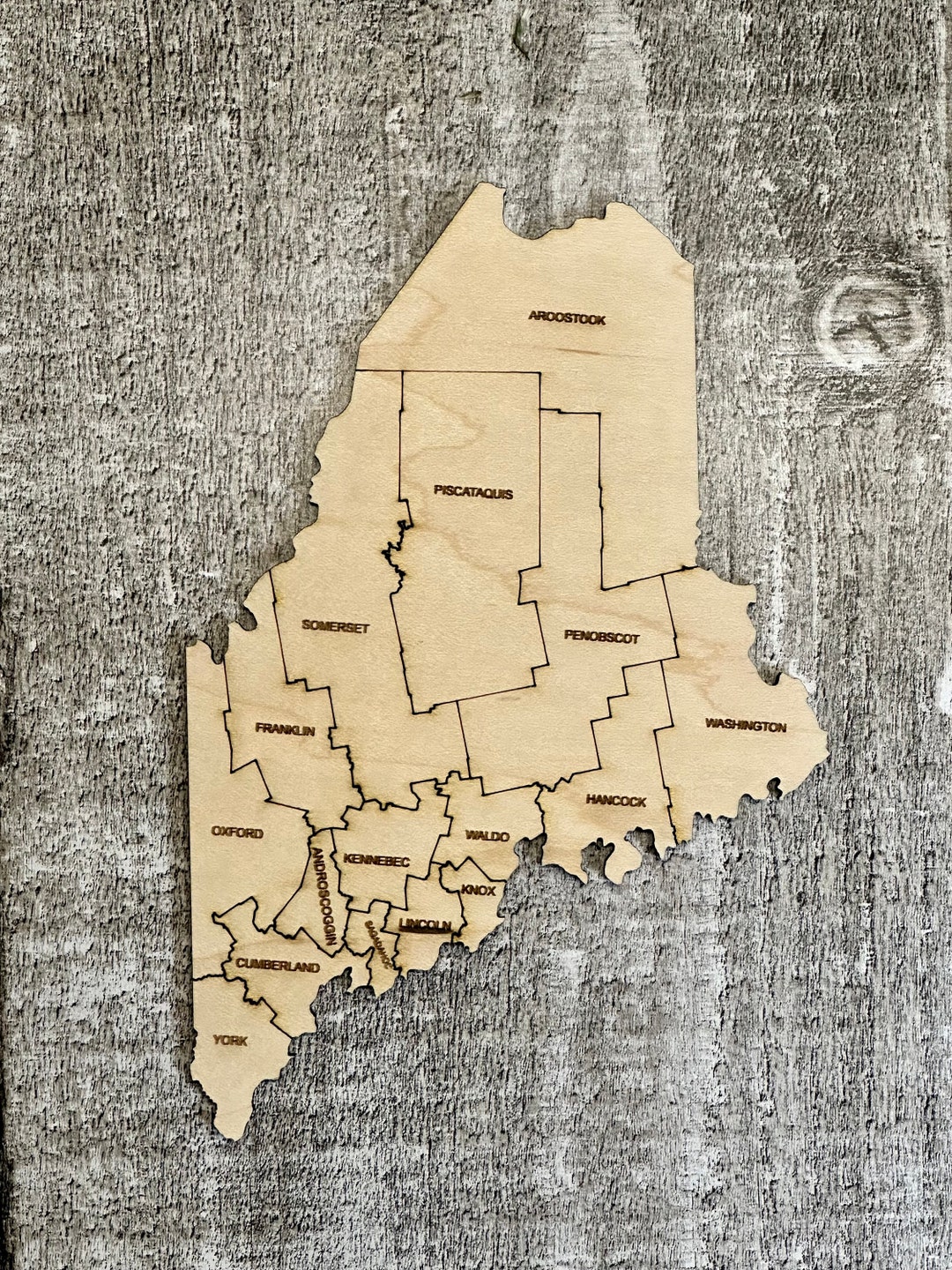 Digital State of Maine With Counties Map SVG, PDF, DXF, & Eps Puzzle ...