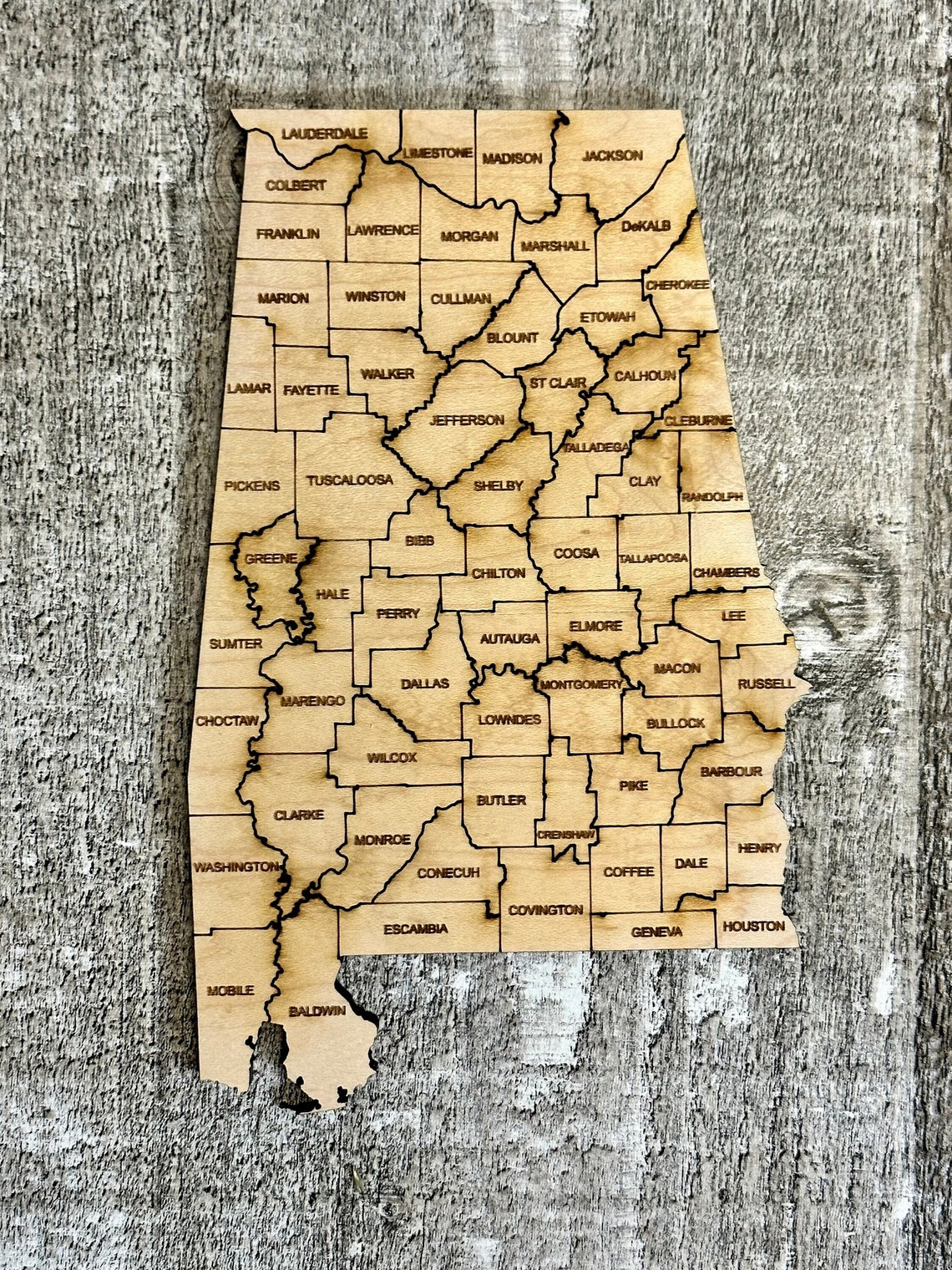Digital State of Alabama With Counties Map SVG PDF DXF & - Etsy