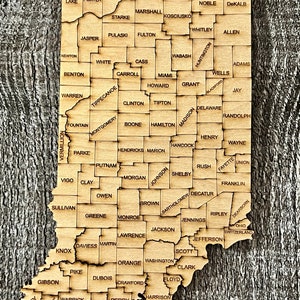 Digital State of Indiana With Counties Map SVG, PDF, DXF, & Eps Puzzle ...