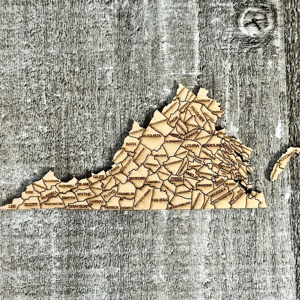 Virginia Laser Cut Map - Etsy