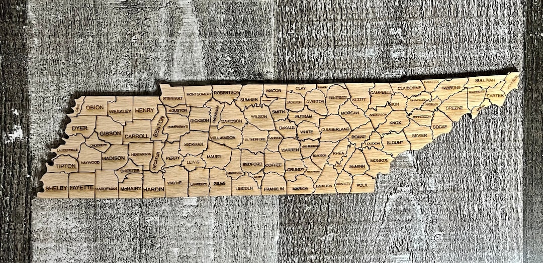 Digital State of Tennessee With Counties Map SVG, PDF, DXF, & Eps ...