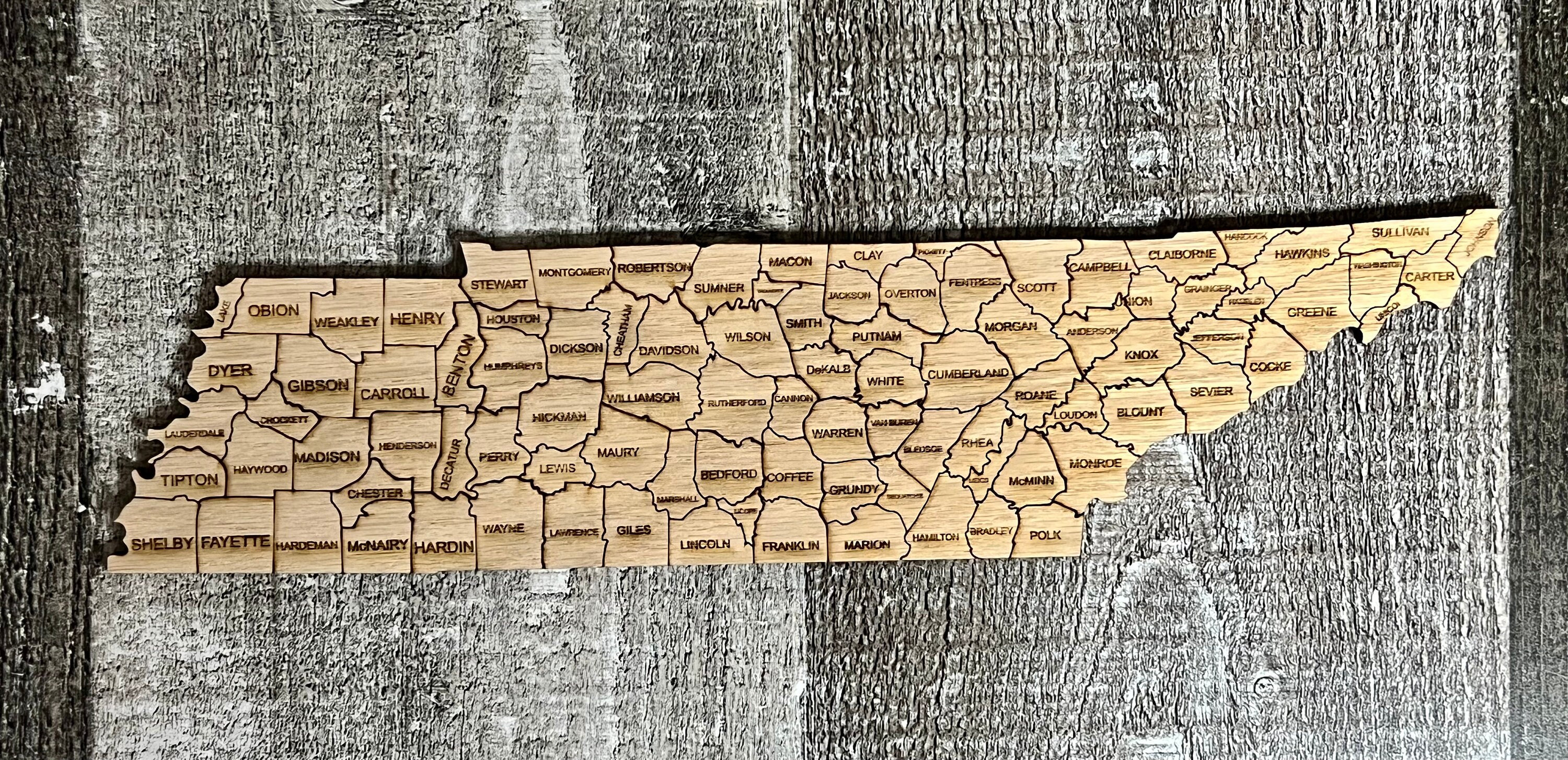 Digital State of Tennessee With Counties Map SVG, PDF, DXF, & Eps ...