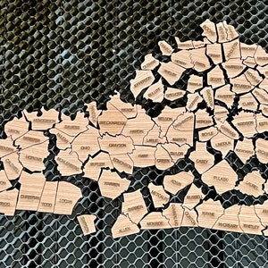 Digital State of Kentucky With Counties Map SVG & PDF Puzzle File ...