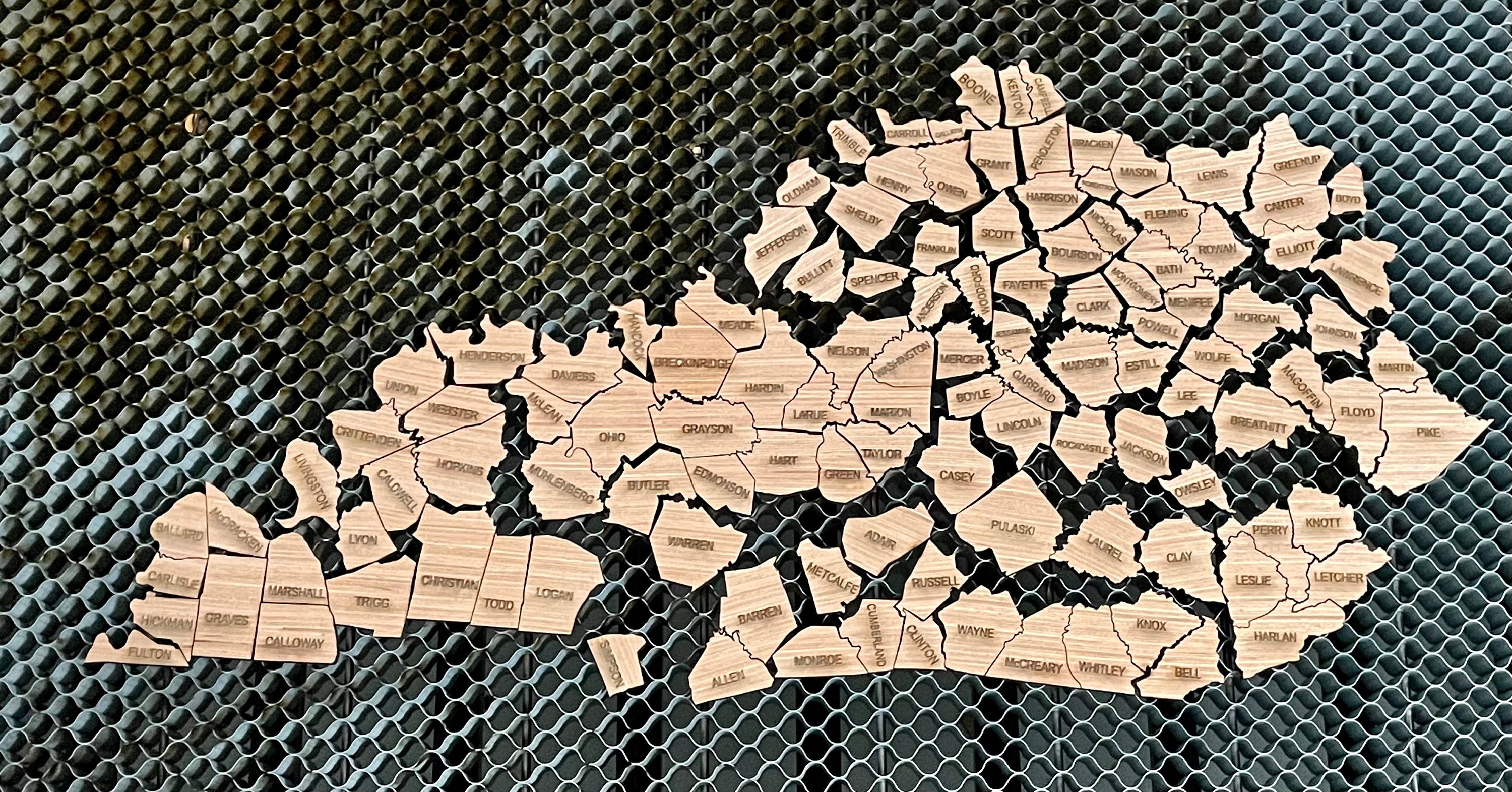 Digital State of Kentucky With Counties Map SVG & PDF Puzzle - Etsy