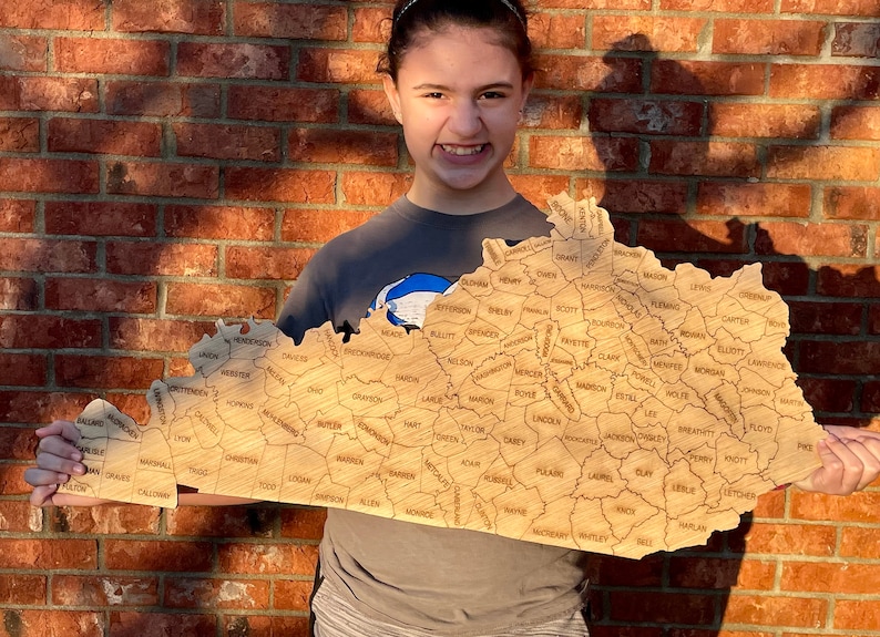 Digital State of Kentucky With Counties Map SVG & PDF Puzzle - Etsy