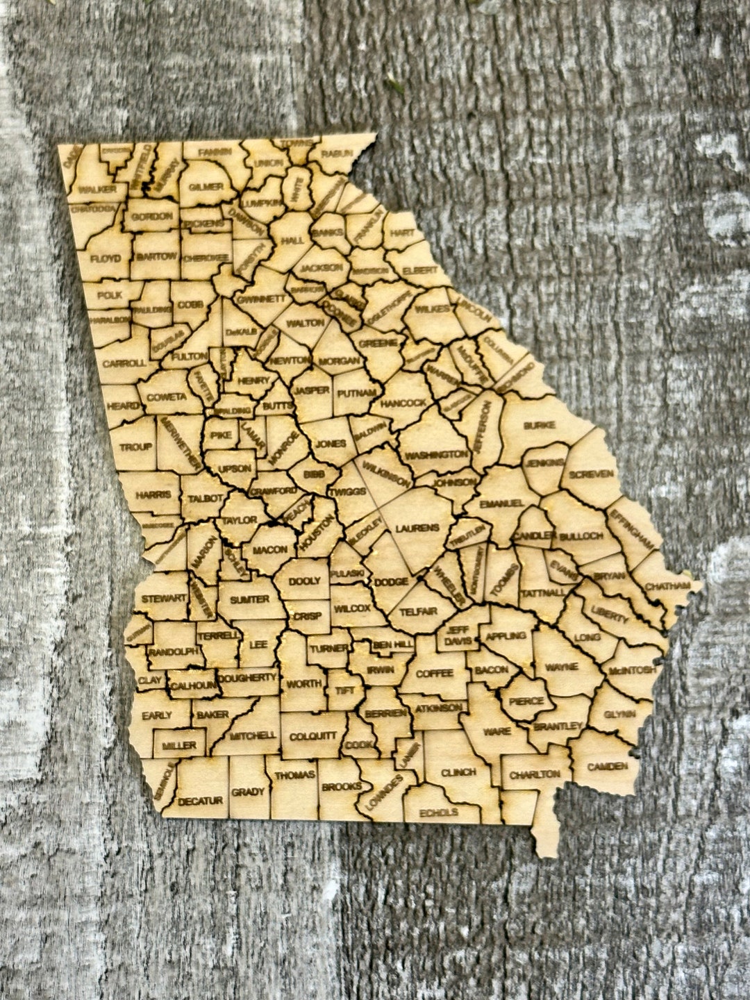 Digital State of Georgia With Counties Map SVG, PDF, DXF, & Eps Puzzle ...