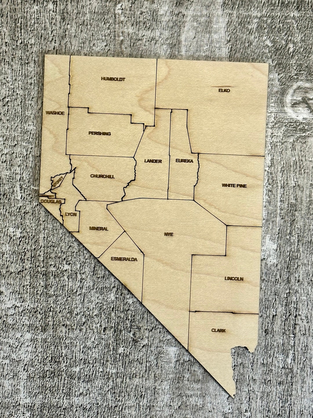 Digital State of Nevada With Counties Map SVG, PDF, DXF, & Eps Puzzle ...
