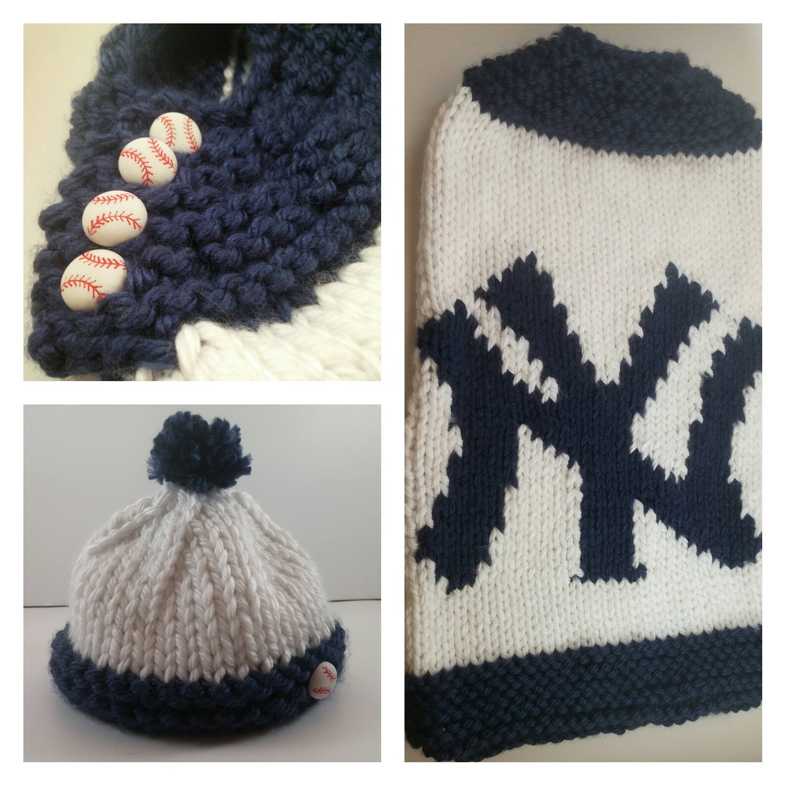 New York Yankees Baby Cozy and Hat Digital Knitting Pattern - Etsy