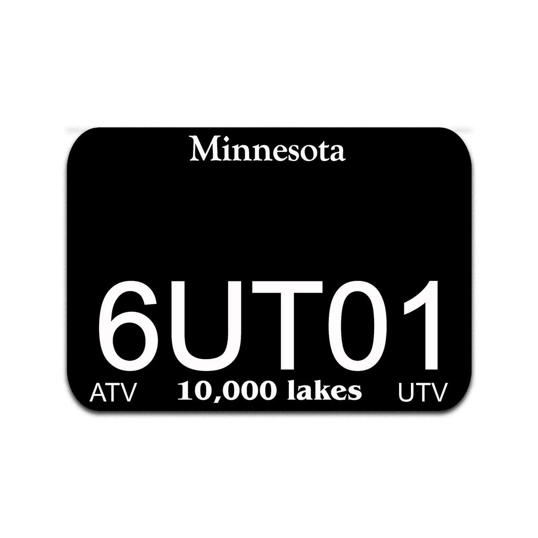 Minnesota ATV UTV Custom Engraved Blackout License Plate | 2026 DNR ...