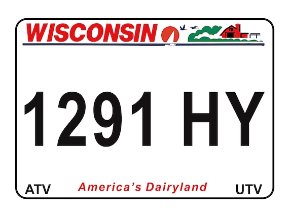 Wisconsin ATV / UTV State Engraved License Plates Ships - Etsy