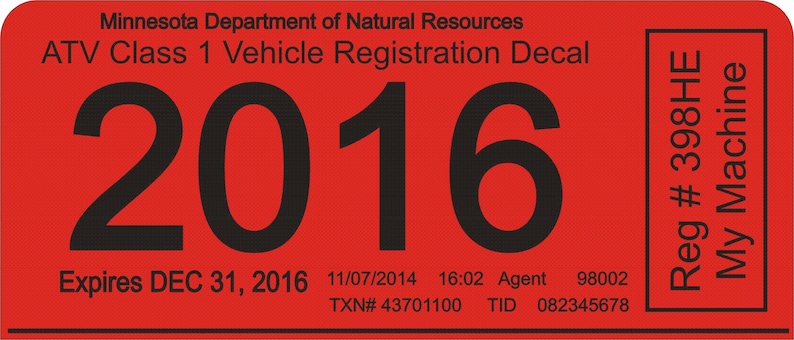 Minnesota ATV UTV Custom Engraved License Plate | DNR Compliant | Off ...