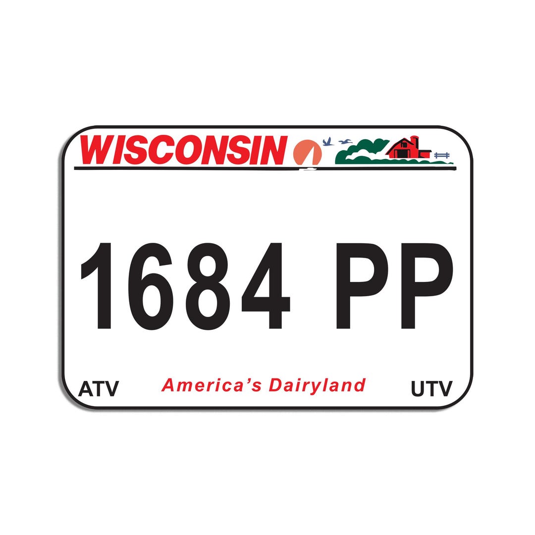 Wisconsin ATV UTV Engraved License Plate | DNR Approved 2026 ...