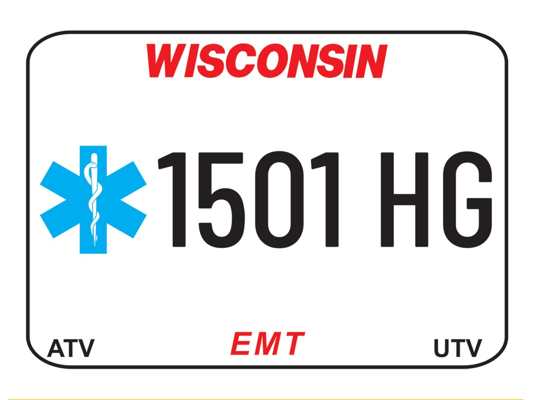 Wisconsin EMT Metal Atv / Utv State License Plates - Durable and ...
