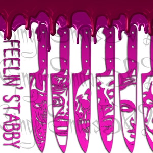 Feelin’ Stabby Horror Knife Tumbler Wrap 30oz in Two Colors - Etsy