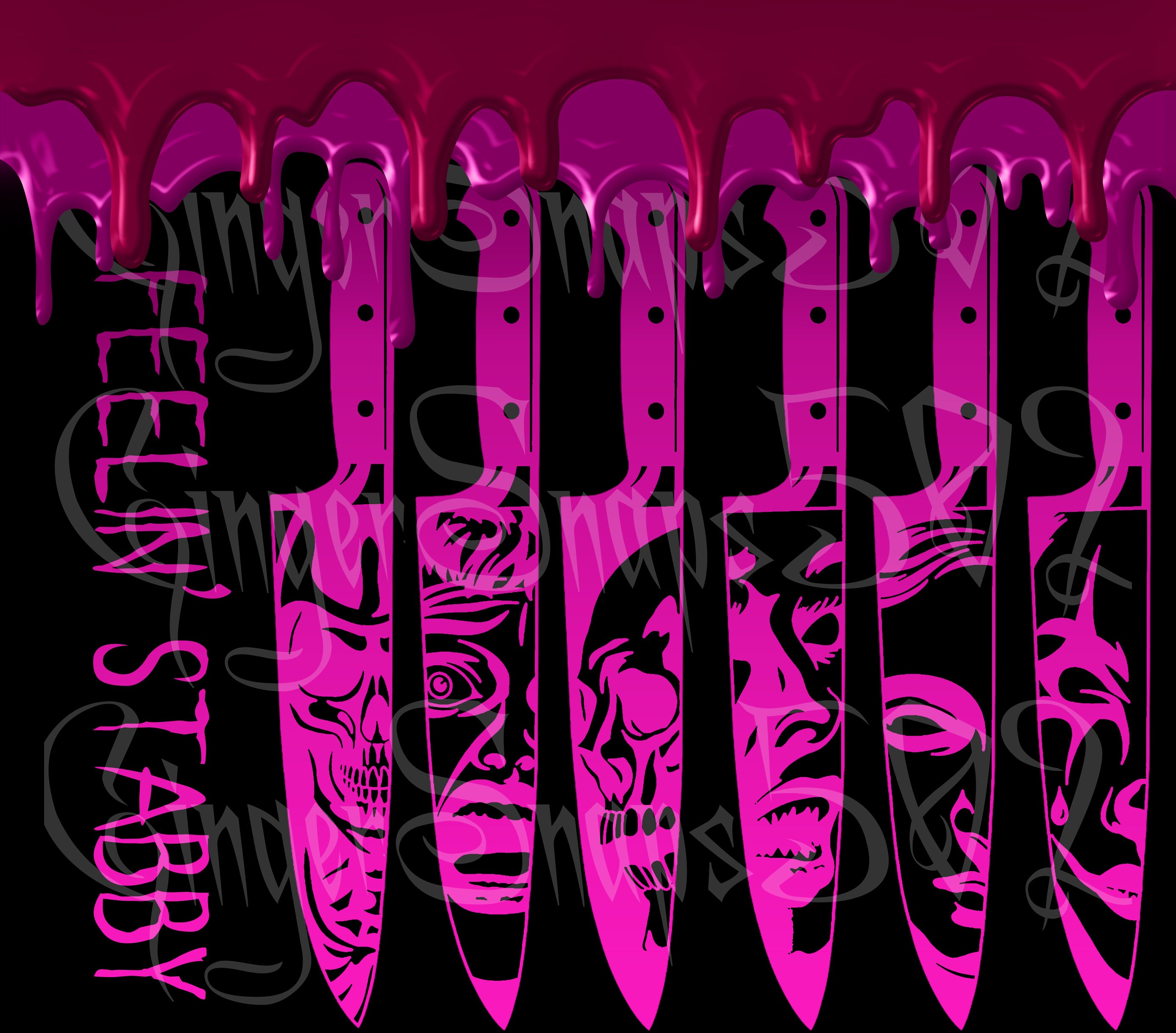 Feelin’ Stabby Horror Knife Tumbler Wrap 30oz in Two Colors - Etsy