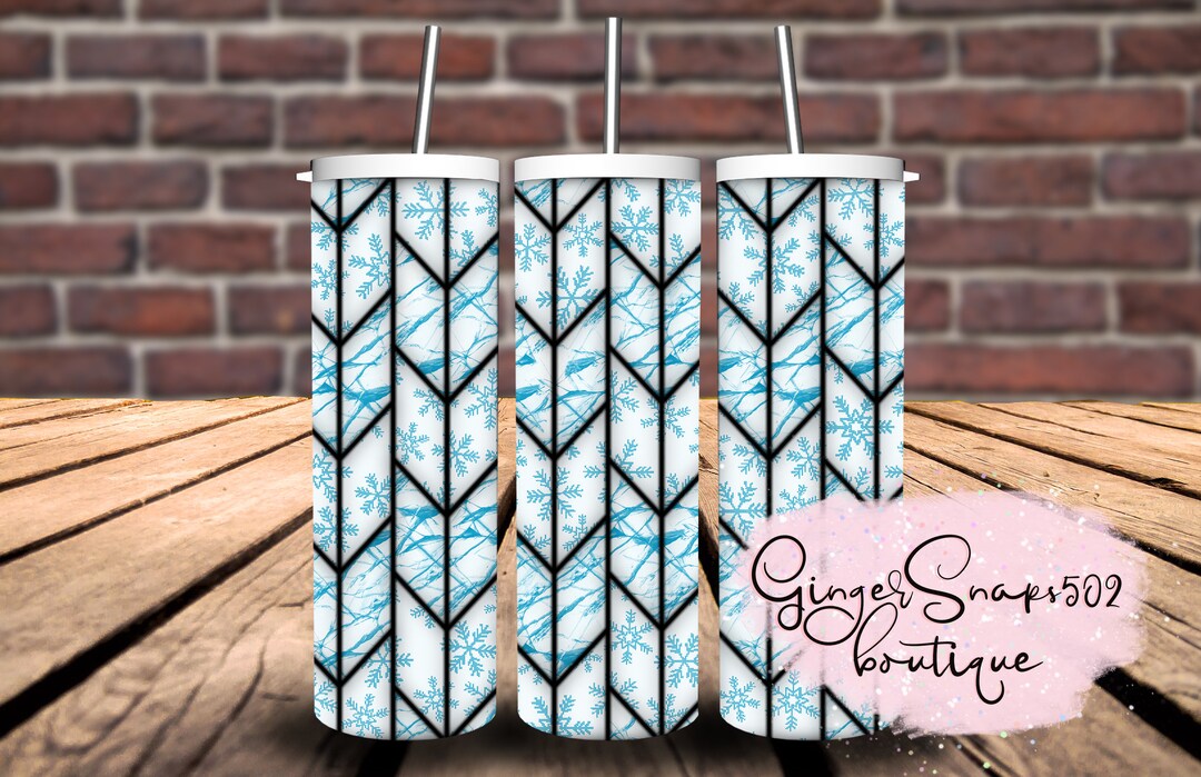 Snow and Ice Chevron Tangram Tumbler Wrap Design for Sublimation - Etsy