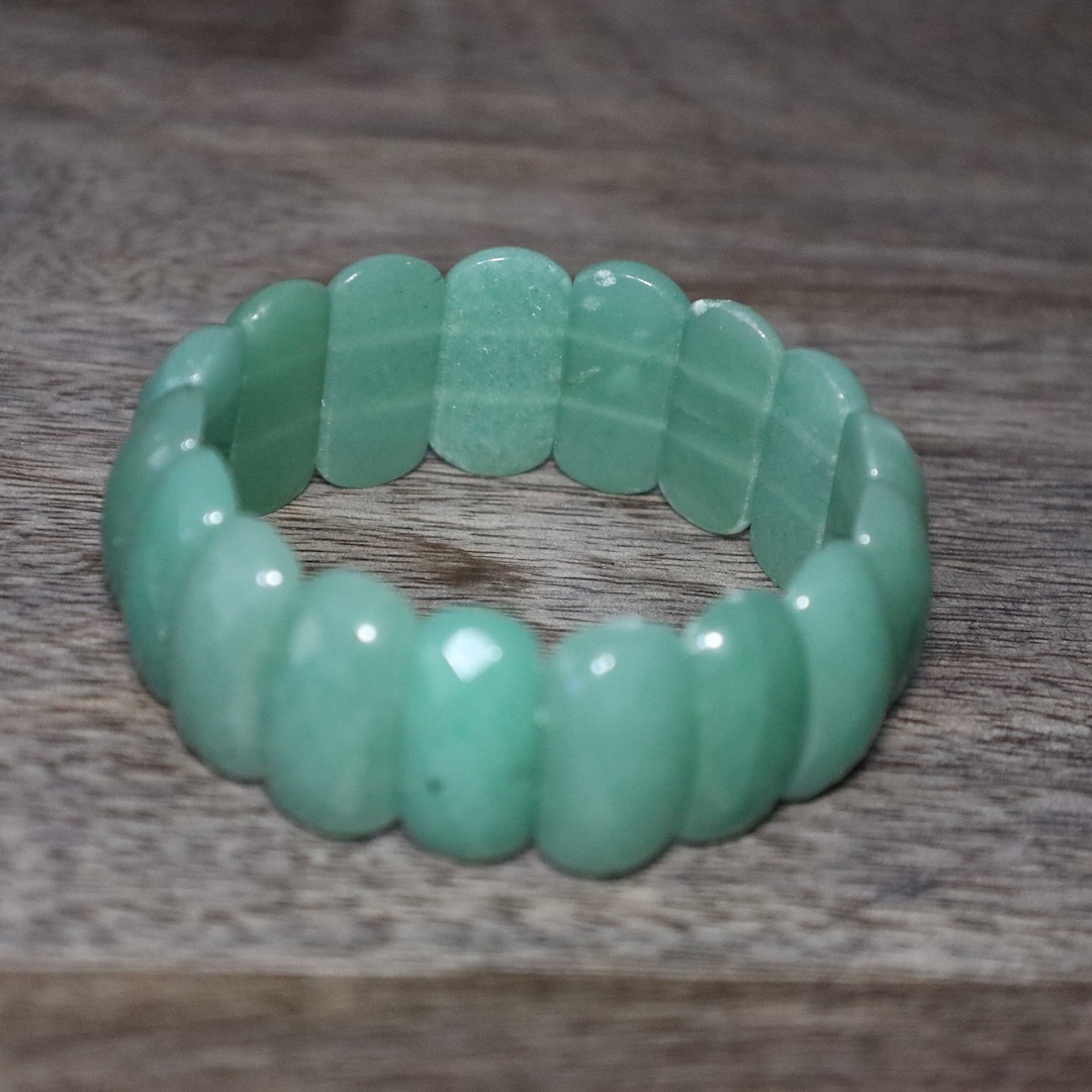 Handmade Natural Green Jade Stone Gemstone Stretch Bracelet - Etsy