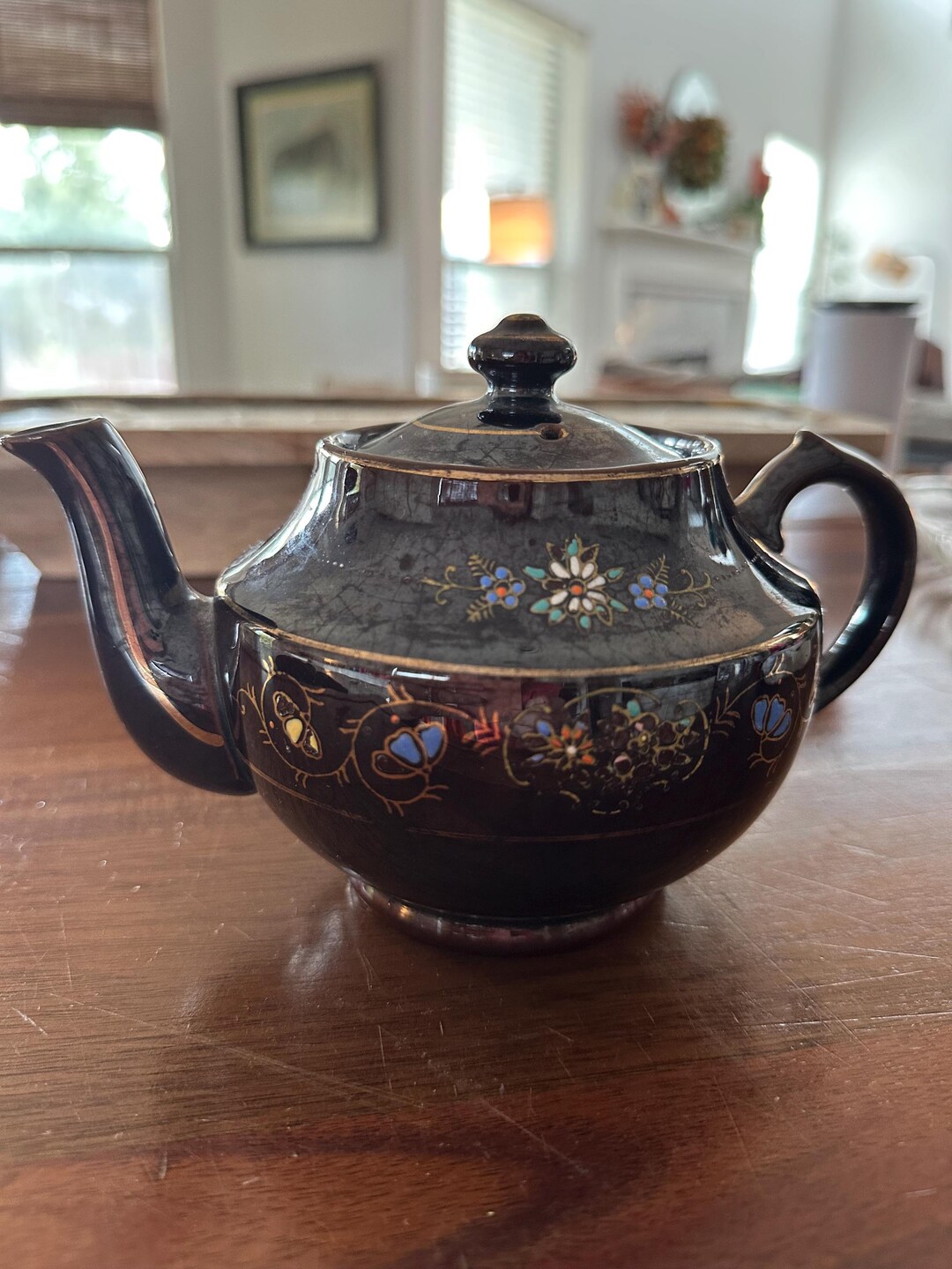 Vintage Luster Hand Painted Teapot - Etsy