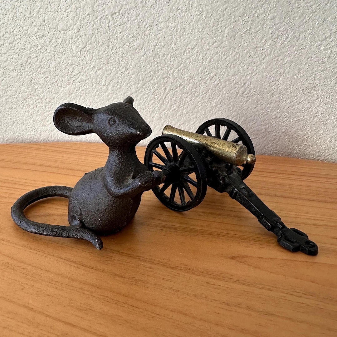 Vintage Heavy Iron & Brass Miniature Toys – Choice of Mouse or Cannon ...