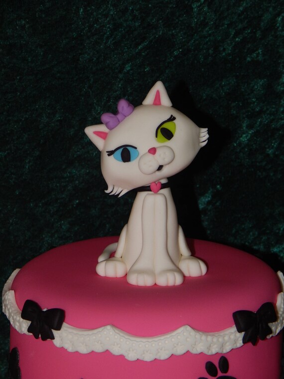 Fondant Cat Kitty Cake Topper | Etsy