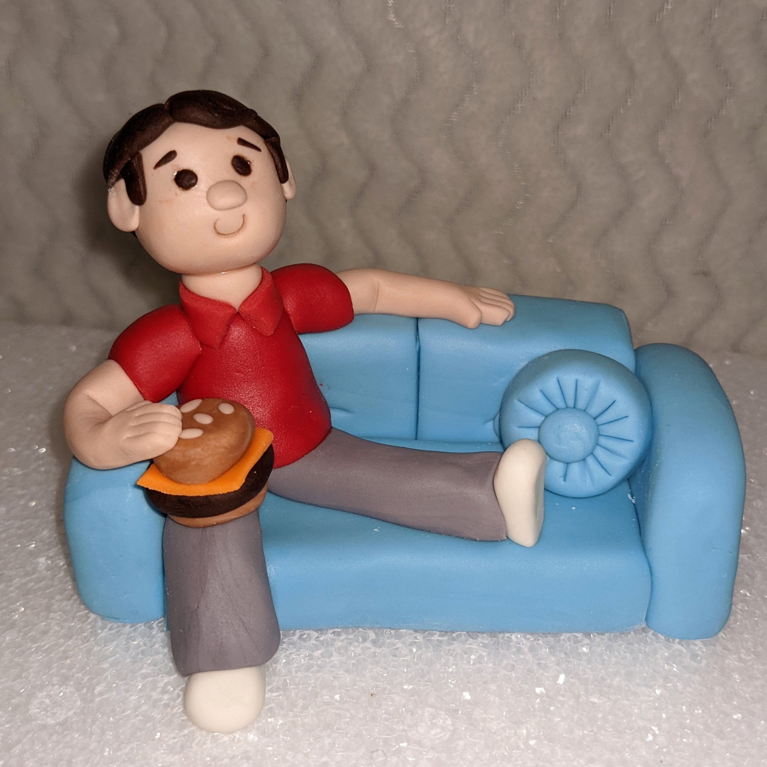 Fondant Husband Boyfriend Man on Couch Cake Topper - Etsy