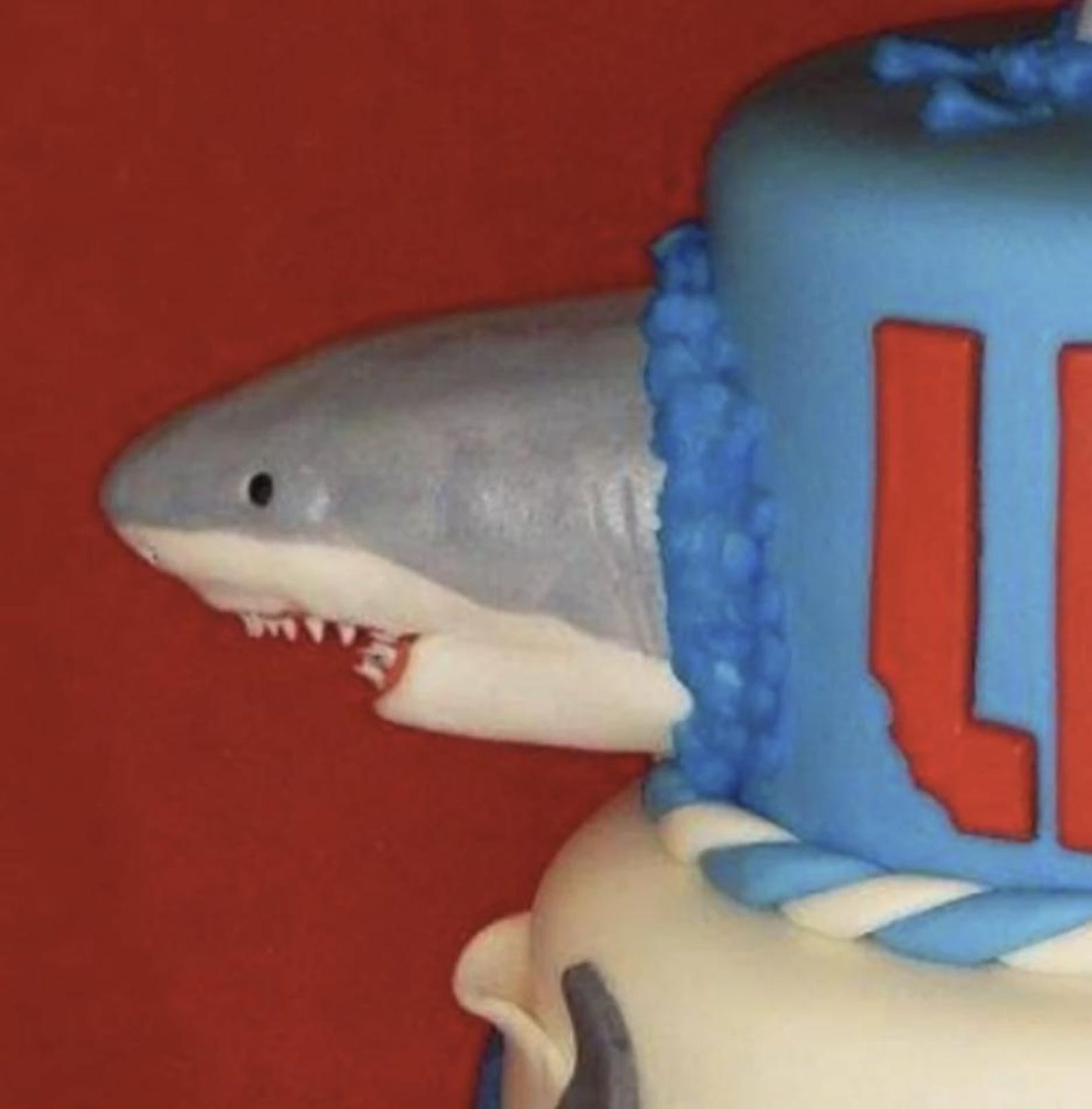 Shark Jaws Fondant Cake Topper Set - Etsy