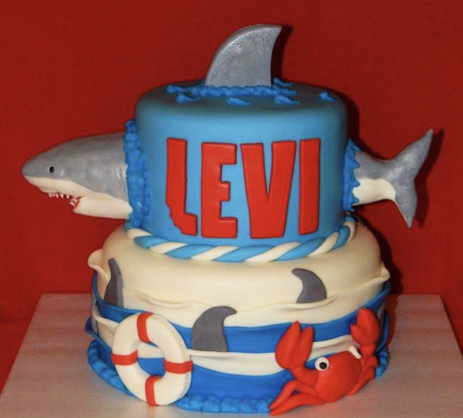 Shark Jaws Fondant Cake Topper Set - Etsy
