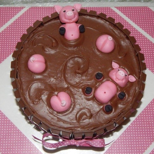 Fondant Pigs Cake Toppers Fondant Pig in Mud Fondant Pig - Etsy