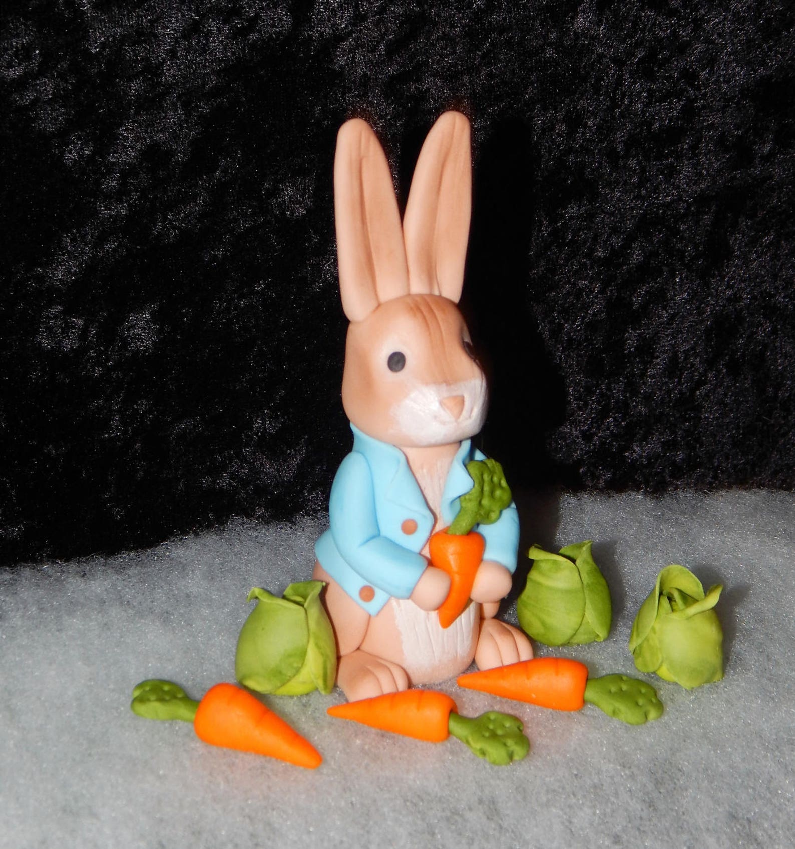 Peter Rabbit Bunny With Veggies Fondant Cake Topper | Etsy