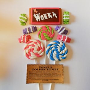Willy Wonka Inspired Cake Topper Set 11 Pc - Etsy