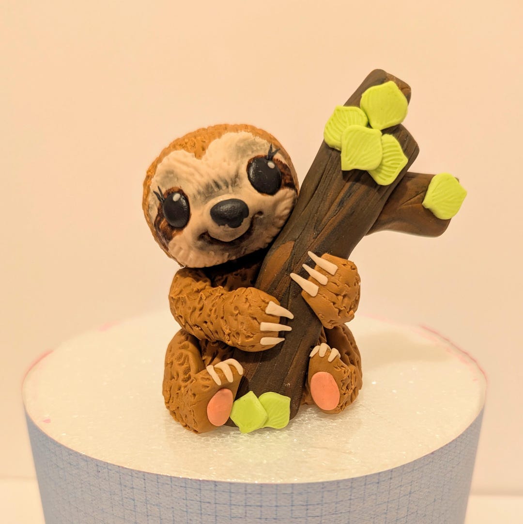 Sloth Fondant Cake Topper Free Shipping - Etsy