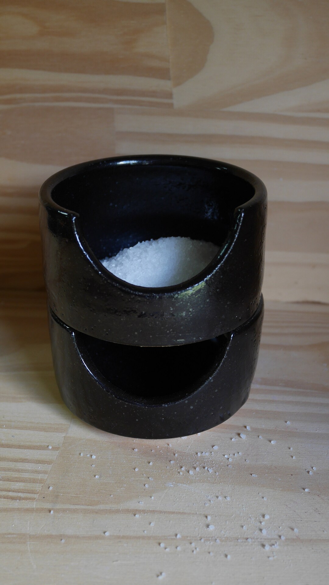 Black Ceramic Kitchen Salt Cellar Stacks - Etsy