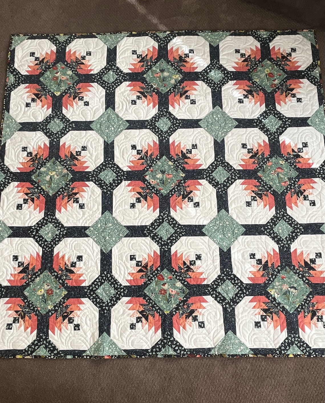 Night Blooms - A Pineapple Block Quilt - Etsy