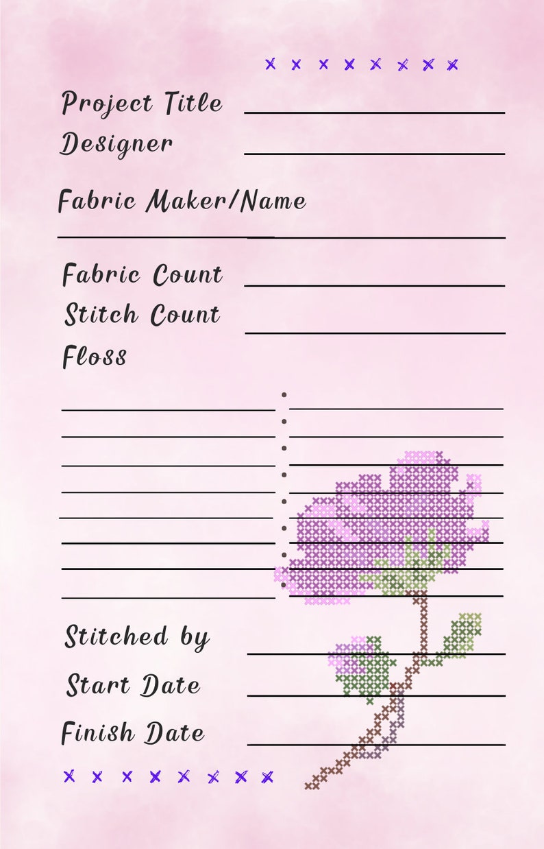 Cross Stitch Project Cards - Etsy