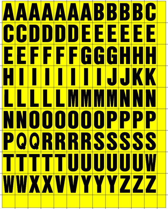 Peel and Stick Letters 1 Inch LETTERS ONLY COMBO Black on - Etsy