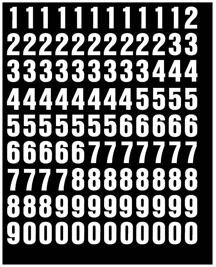 Peel and Stick Letters 1 Inch NUMBERS ONLY COMBO White on Black ...