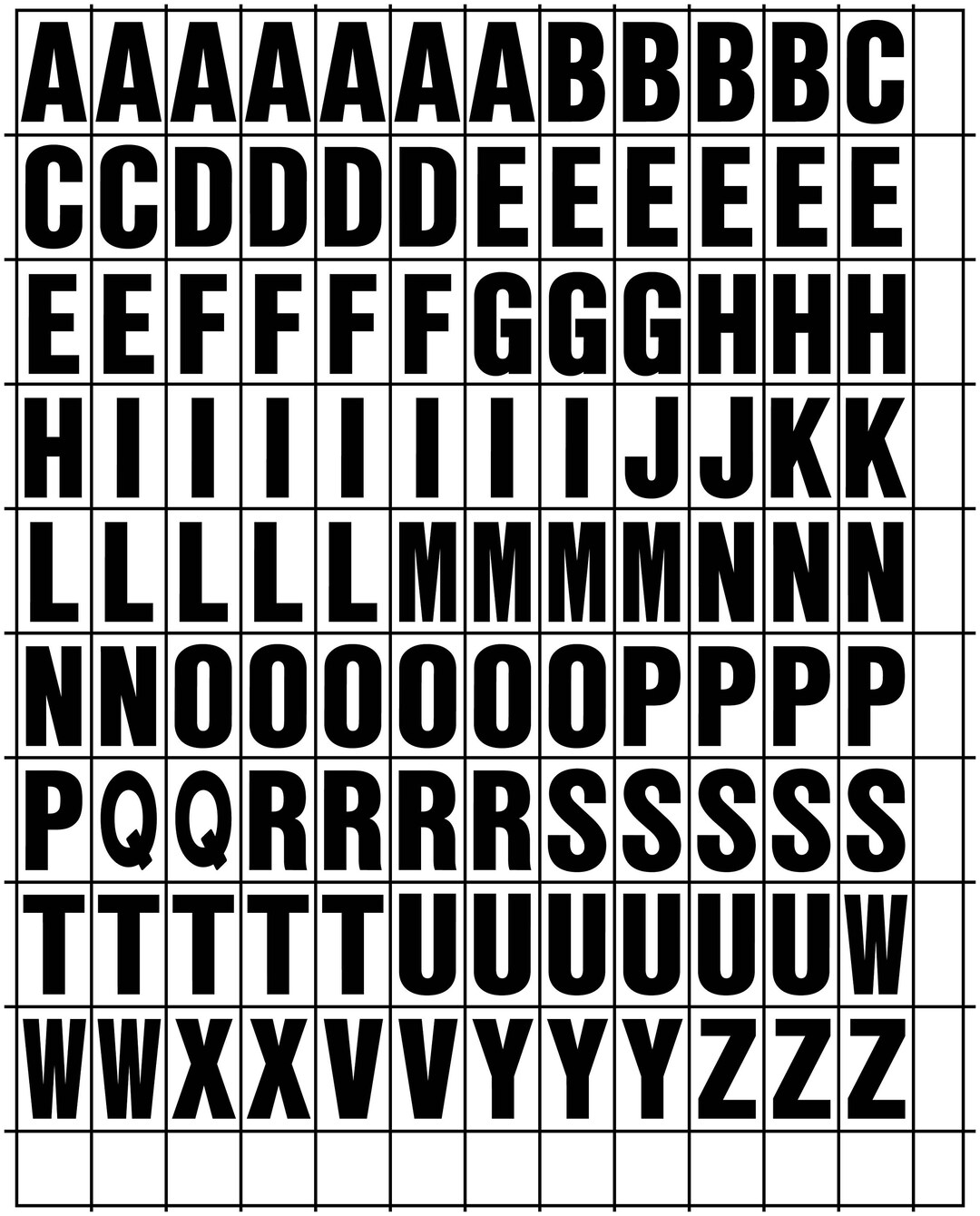 Peel and Stick Letters 1 Inch LETTERS ONLY COMBO Black on White - Etsy