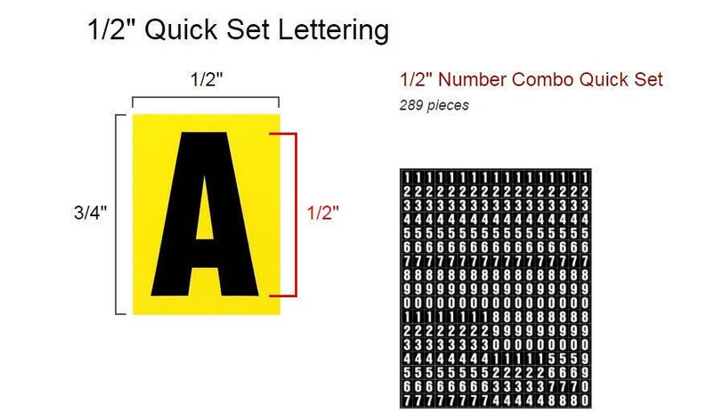 Buy Peel and Stick Letters 1/2" Half Inch NUMBERS ONLY COMBO Yellow on ...