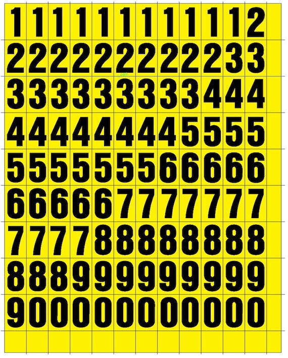 Peel and Stick Letters 1 Inch NUMBERS ONLY COMBO Black on | Etsy