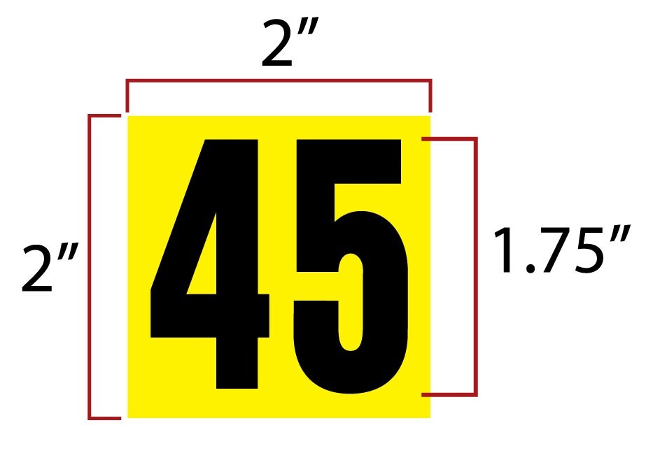 Peel and Stick Letters 2" Inch CONSECUTIVE NUMBERS 1-100 Black on White ...