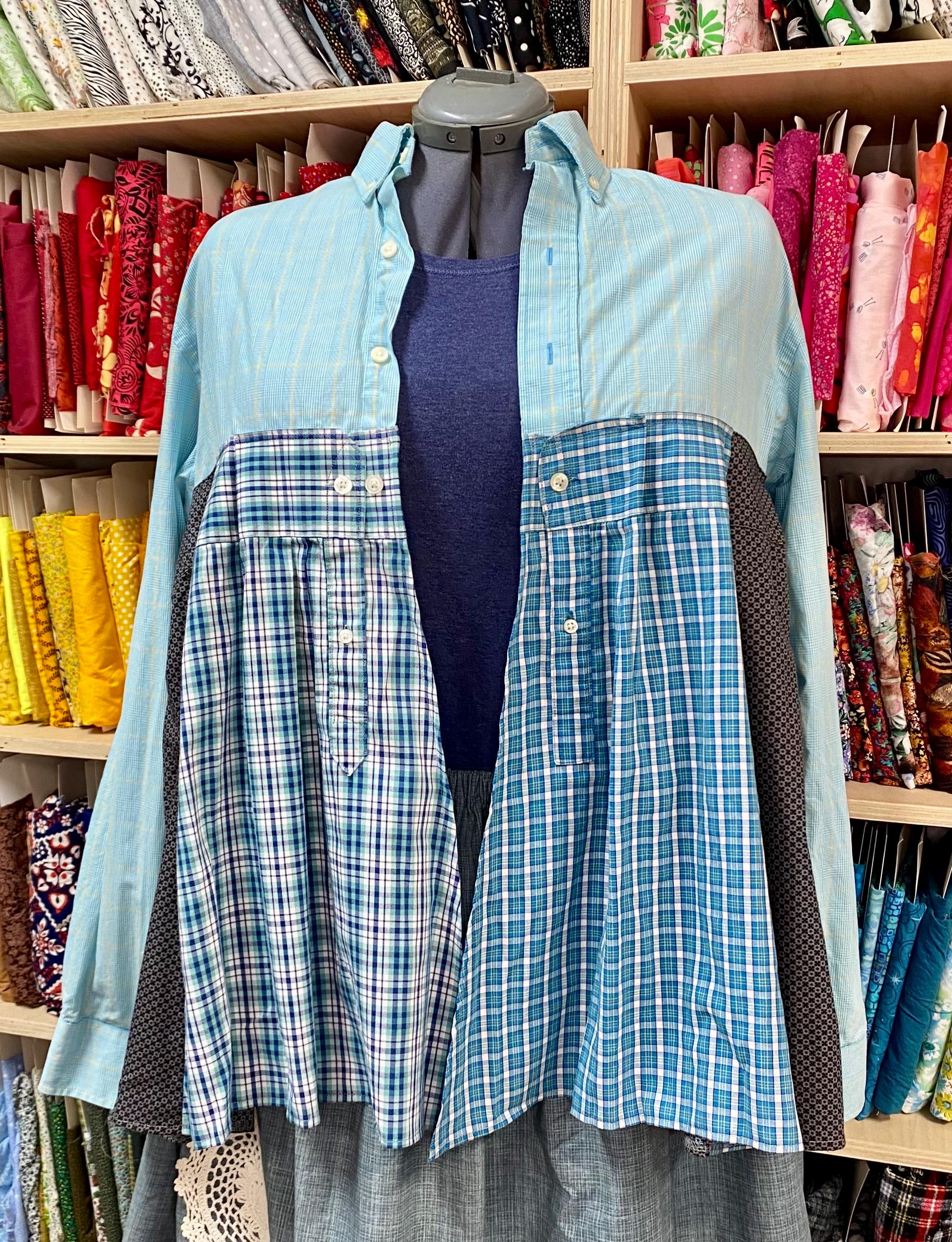 Upcycled Patchwork Blouse, Oversized Sustainable Fashion Top - Etsy