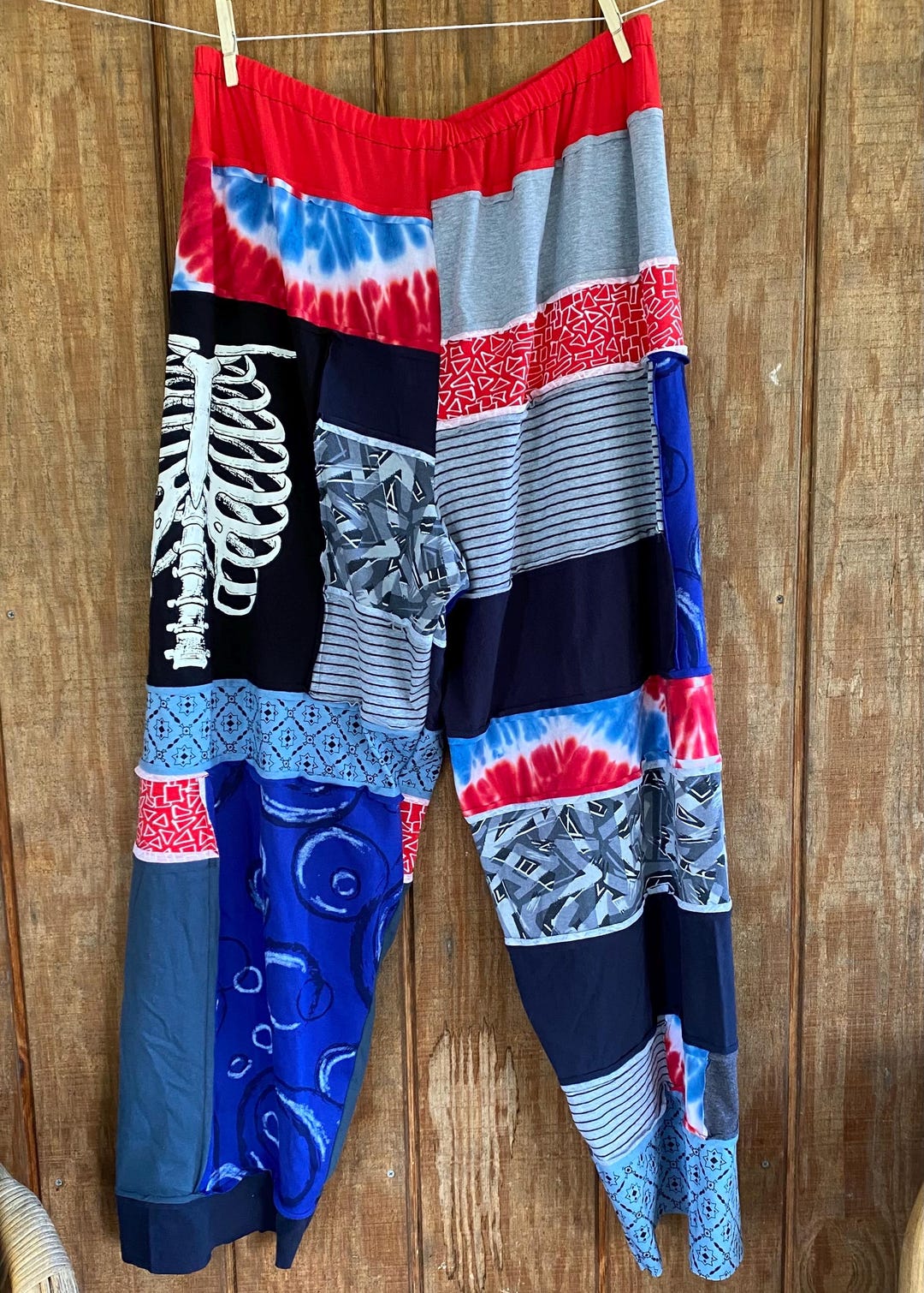 Upcycled Fashion, Unique Upcycled Pants, Size XL Pants Made From ...