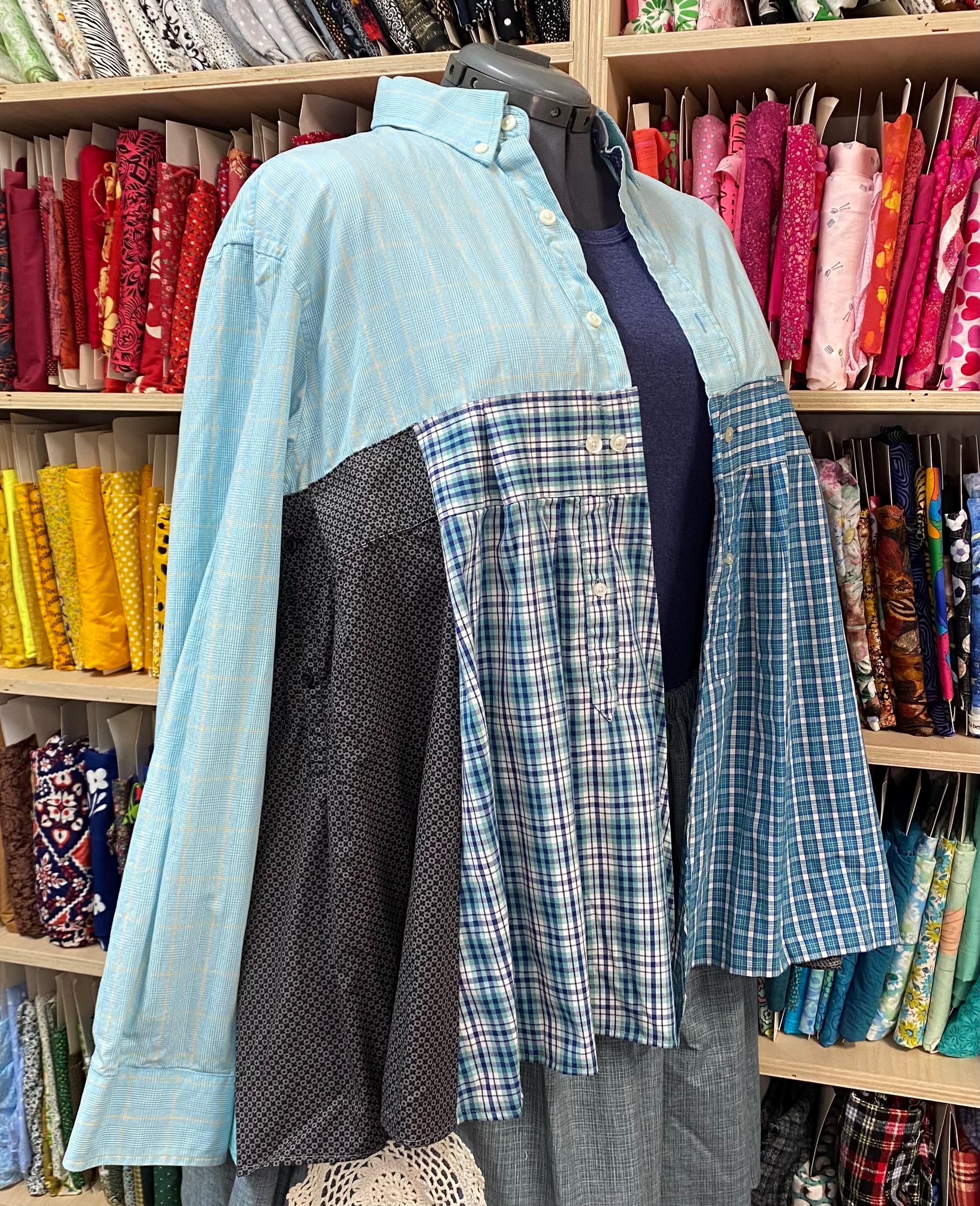 Upcycled Patchwork Blouse, Oversized Sustainable Fashion Top - Etsy