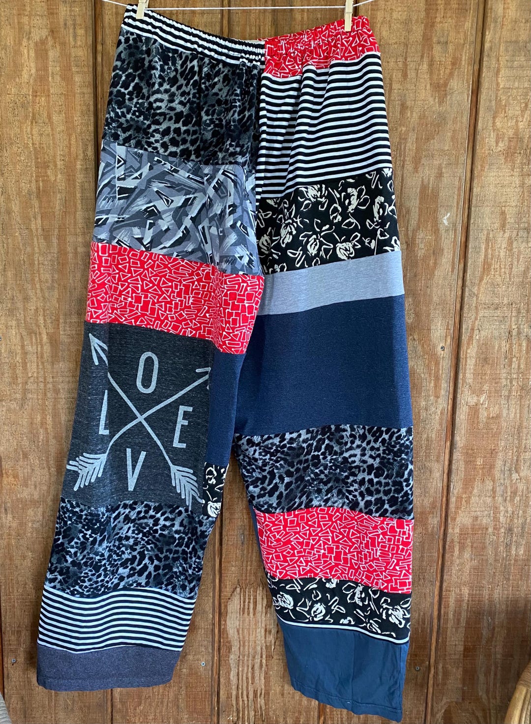 Upcycled Fashion, Unique Upcycled Pants, Size Large Pants Made From ...