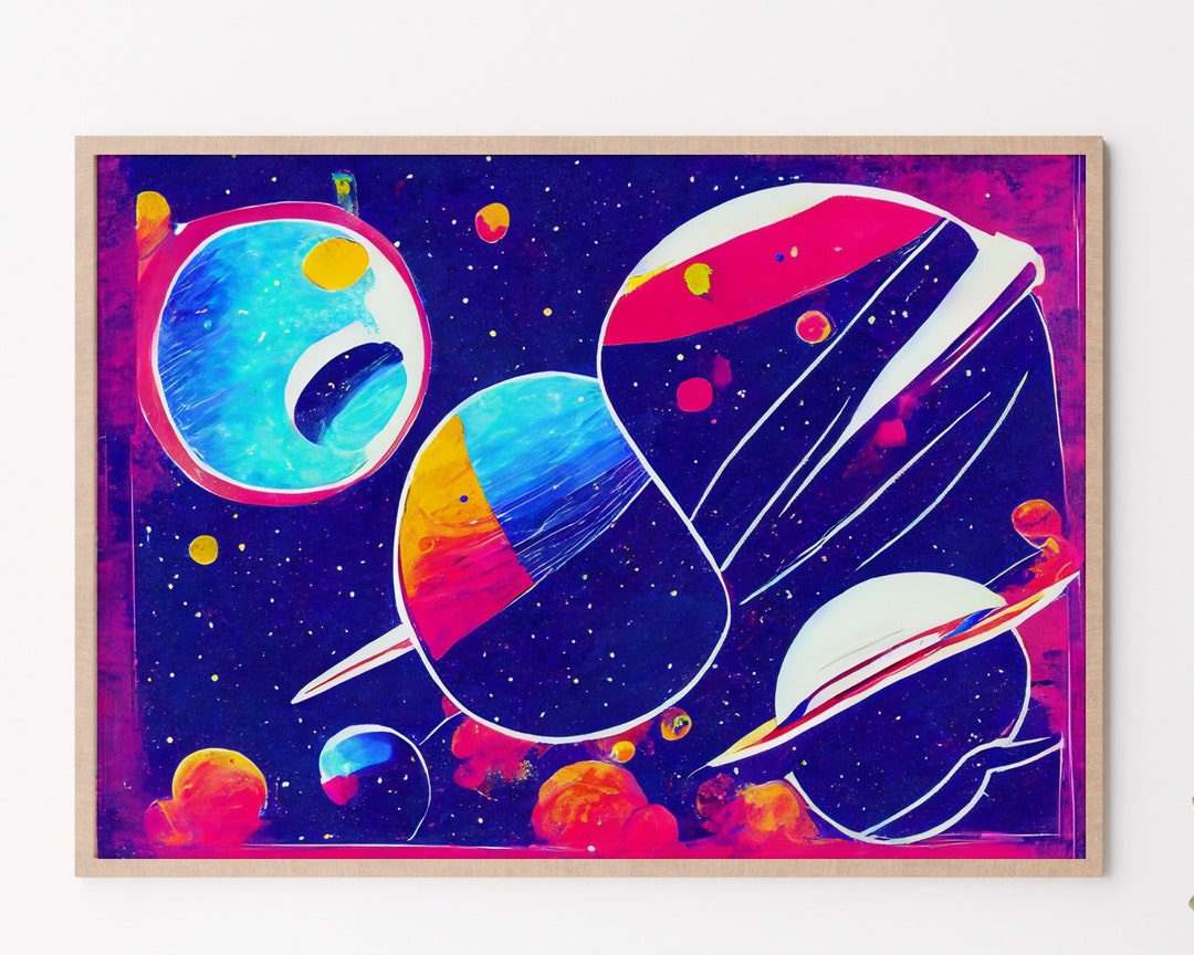 Space and Planets Pop Art Physical Print - Etsy