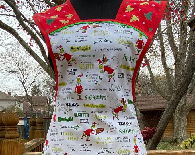 Grinch Christmas Apron Grinch Apron How the Grinch Stole Christmas ...