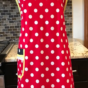 Minnie Mouse Apron Minnie Mouse Inspired Apron Polka Dot - Etsy
