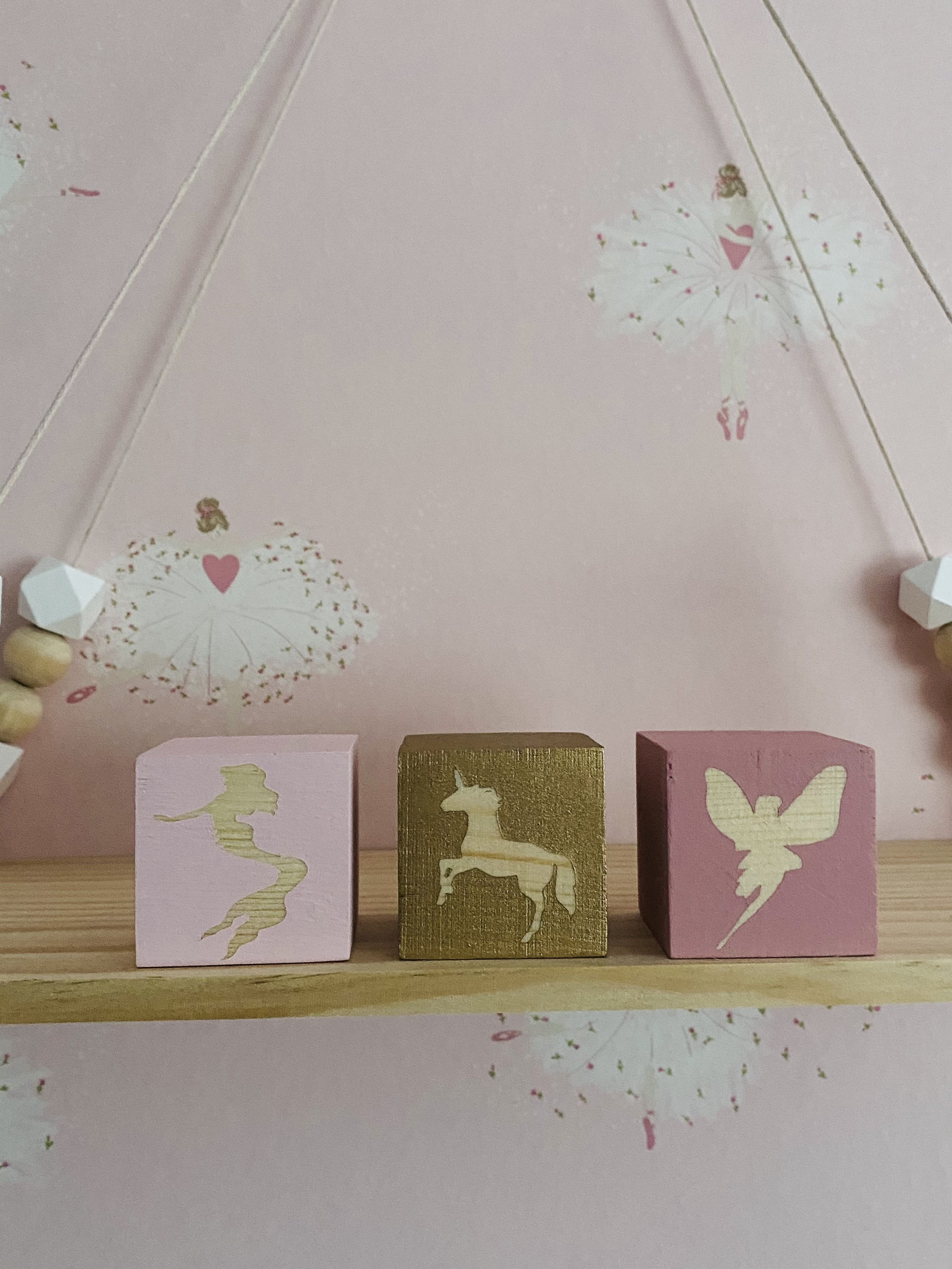 Set of 3 Girls Fairytale Wooden Blocks Cubes Stacking Nursery - Etsy UK