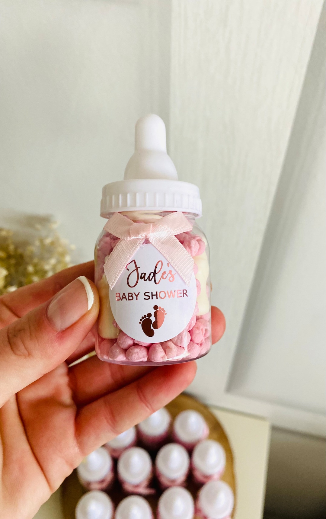 Baby Shower Party Favour, Sweets Bottle, Baby Bottle Gift Personalised ...